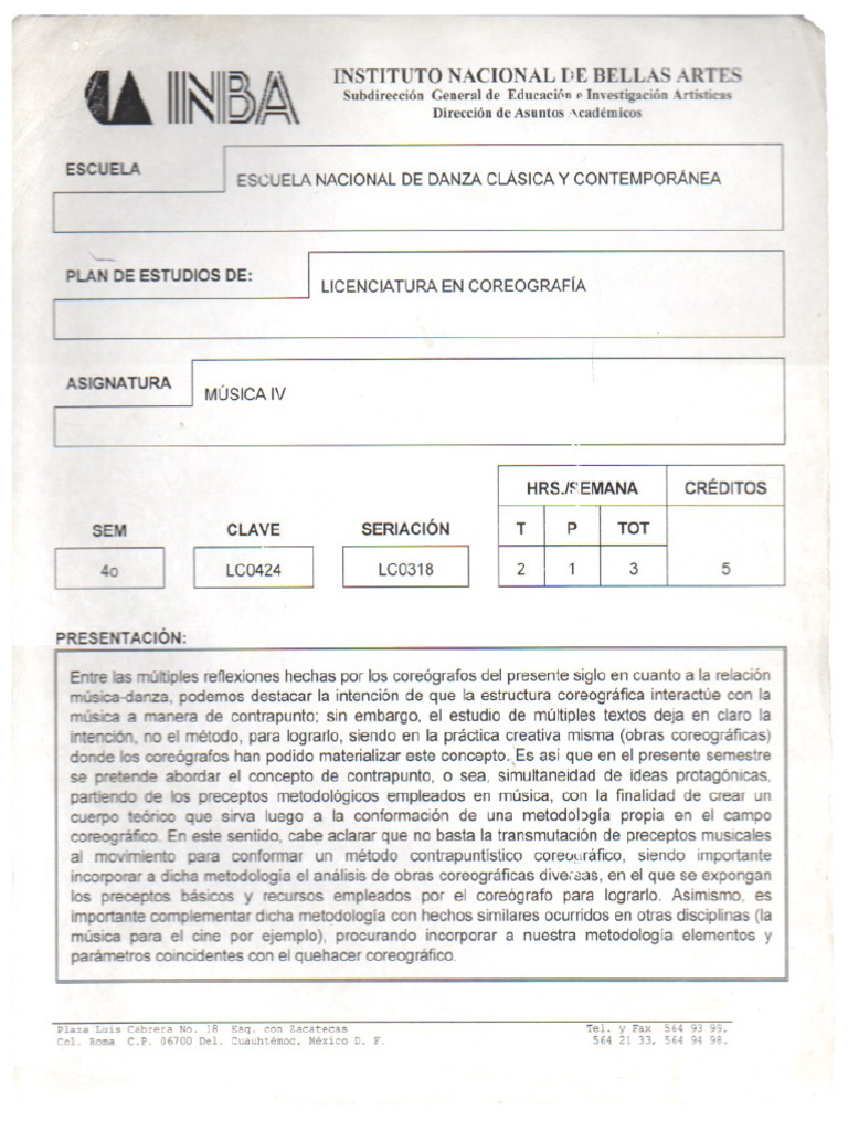 Programas INBA | PDF