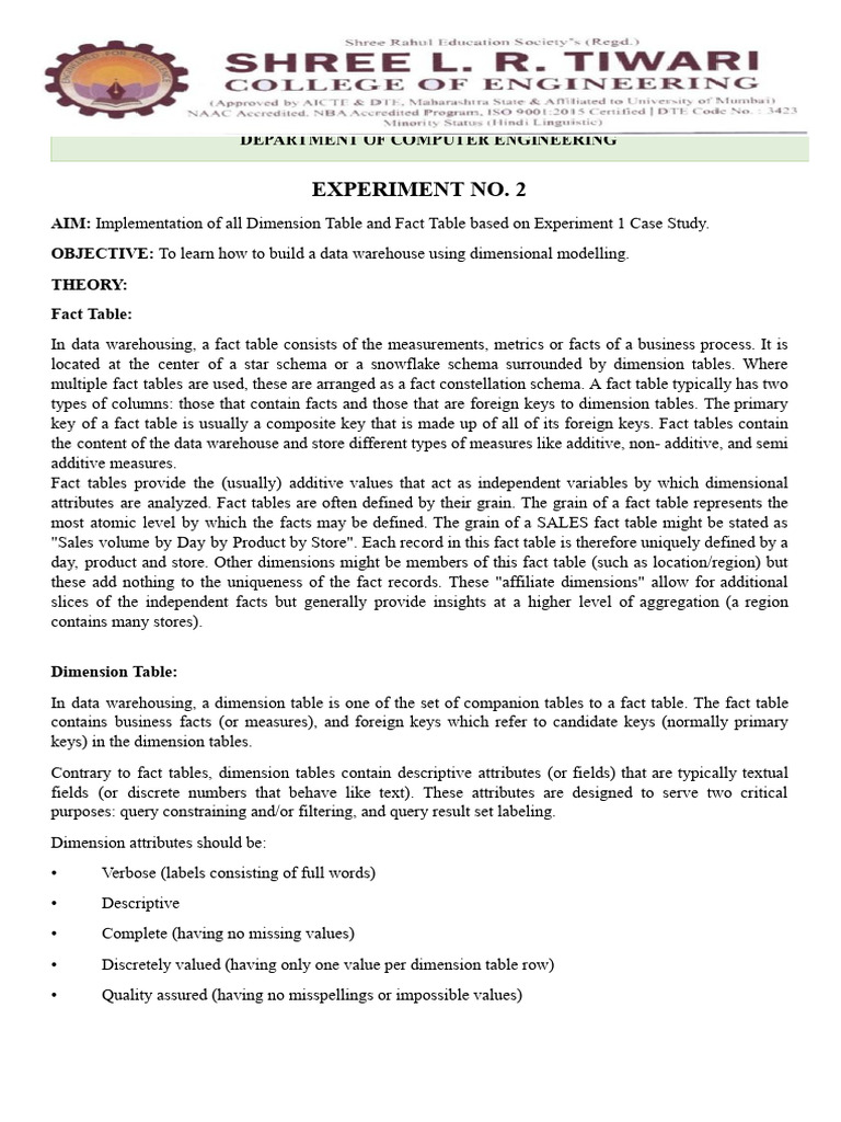 Experiment 2 - DWM | PDF
