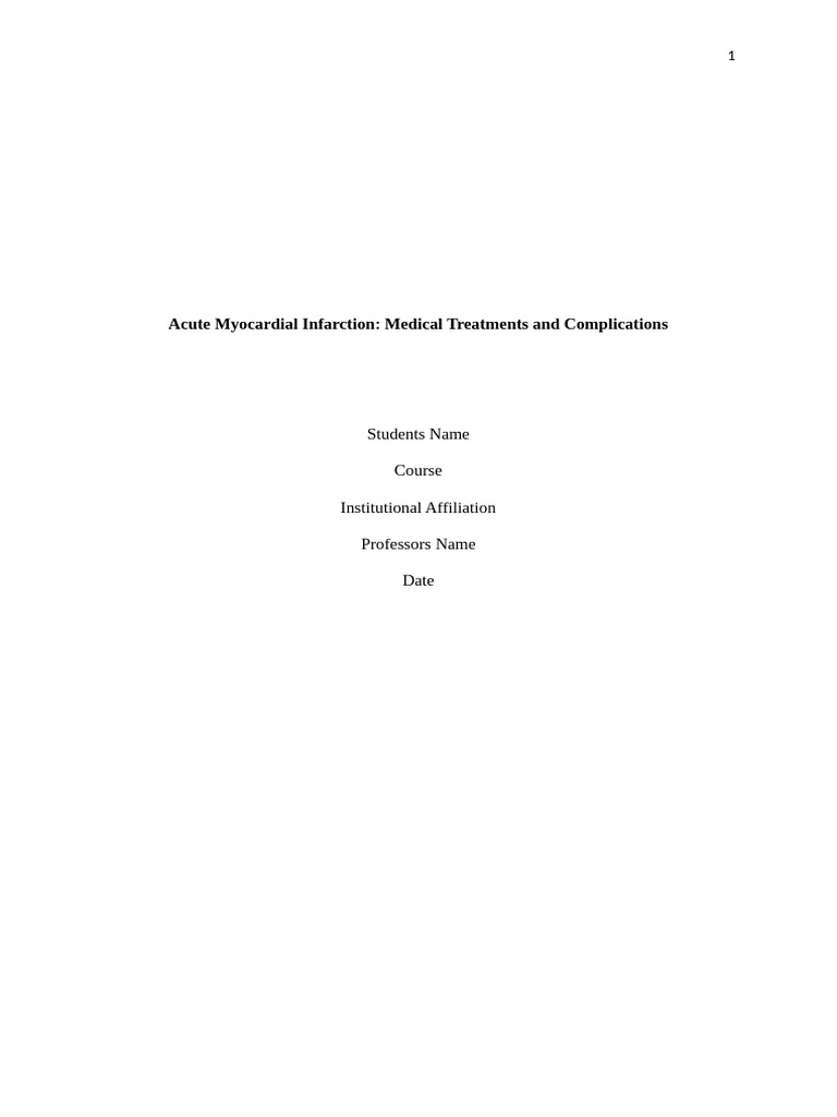 Andre Acute Myocardial Infarction | PDF | Myocardial Infarction | Percutaneous Coronary Intervention