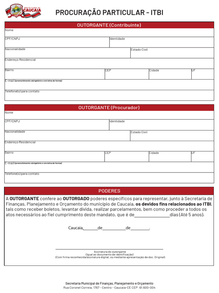 Procuracao Particular Itbi | PDF