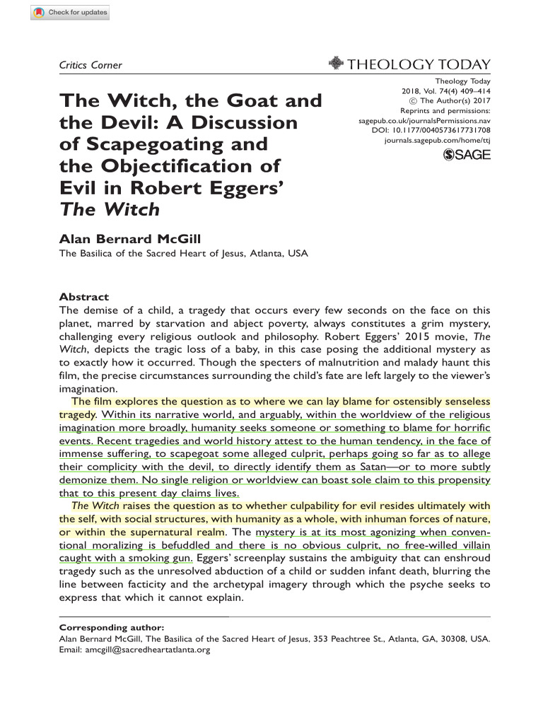 Mcgill - Scapegoating | PDF