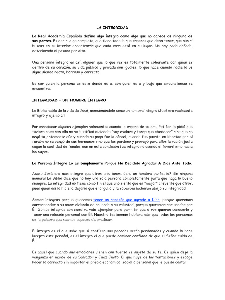 La Integridad | PDF