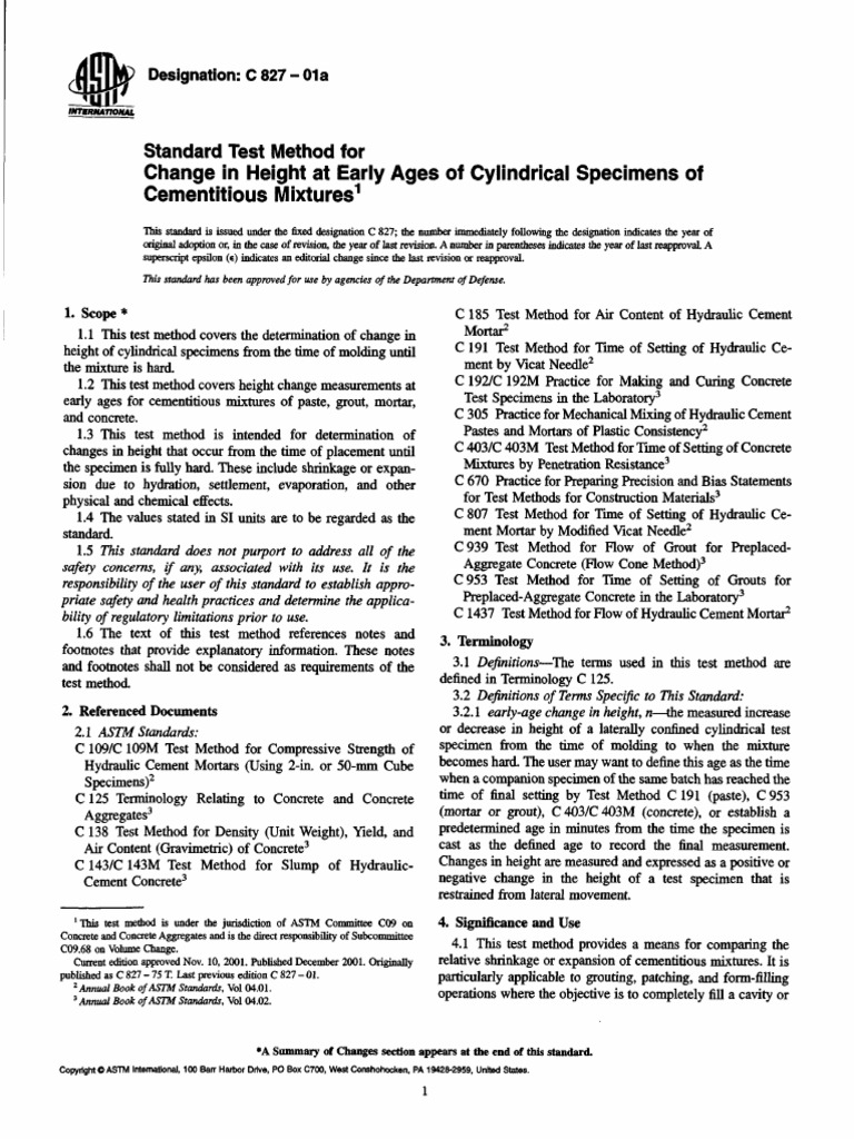 Astm C 0827 | PDF