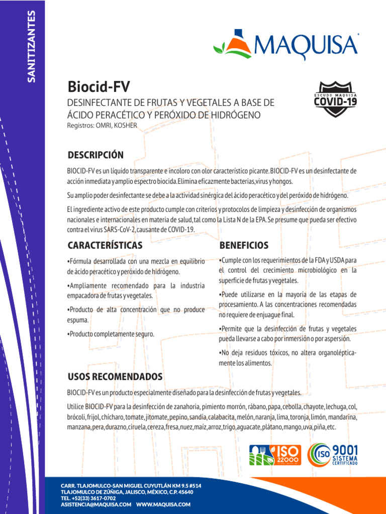 Biocid FV Hoja de Seguridad | PDF