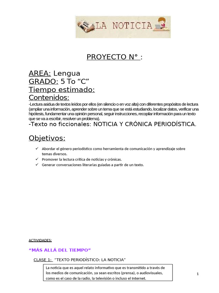 Proyecto Lengua | PDF