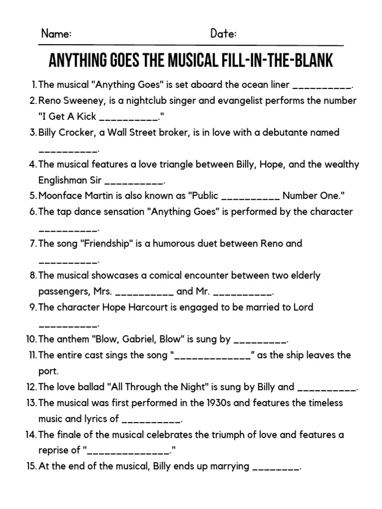 Anything Goes Musical Overview and Insights | PDF | Performing Arts