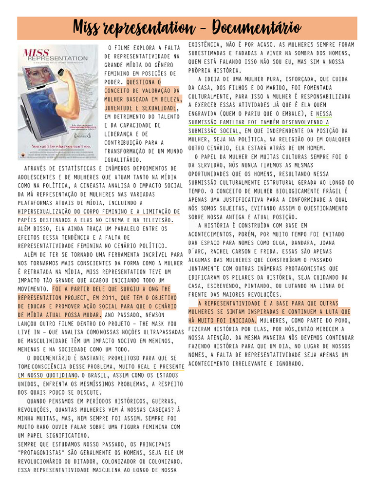 Miss Representation | PDF