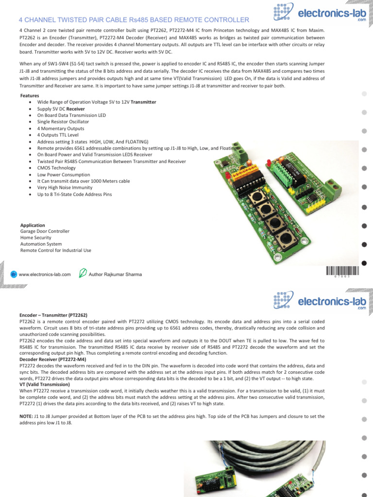 4 Channel RS485 Remote Controller | PDF