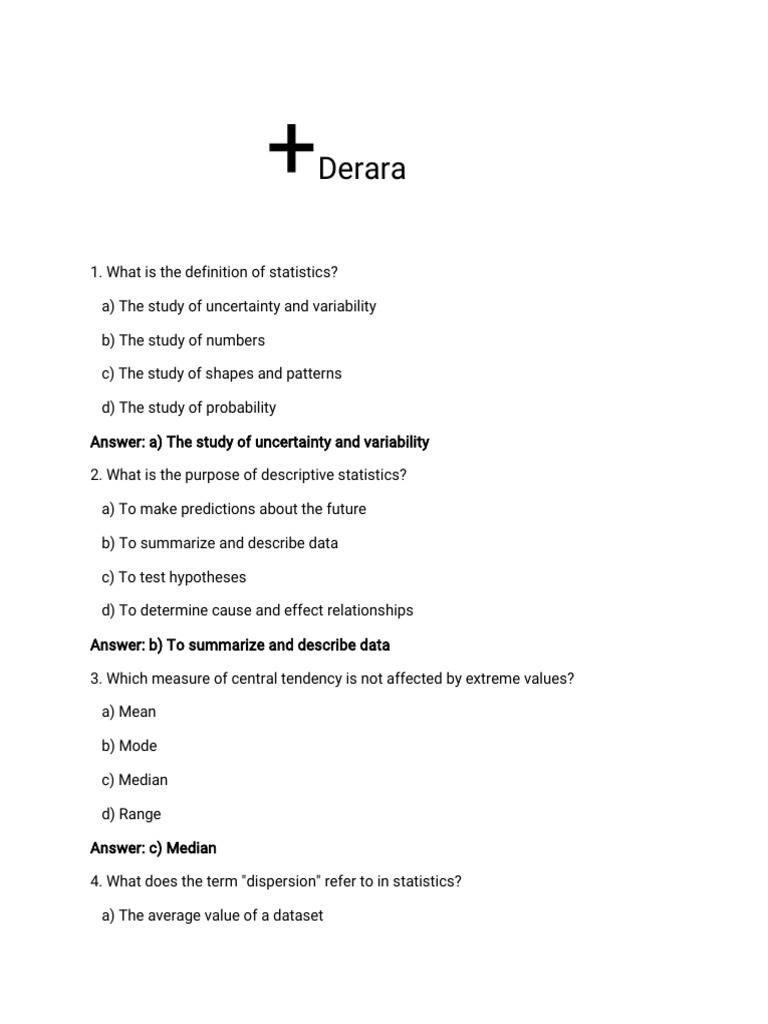 basic statistics questions | PDF