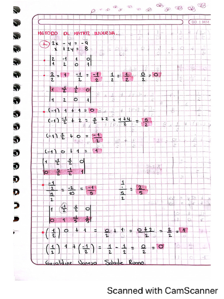 Solución Por La Inversa | PDF