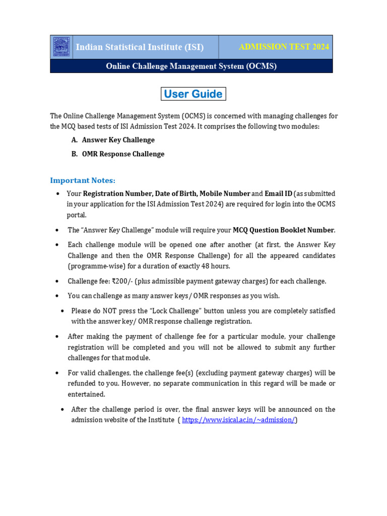 OCMS User Guide 2024 | PDF