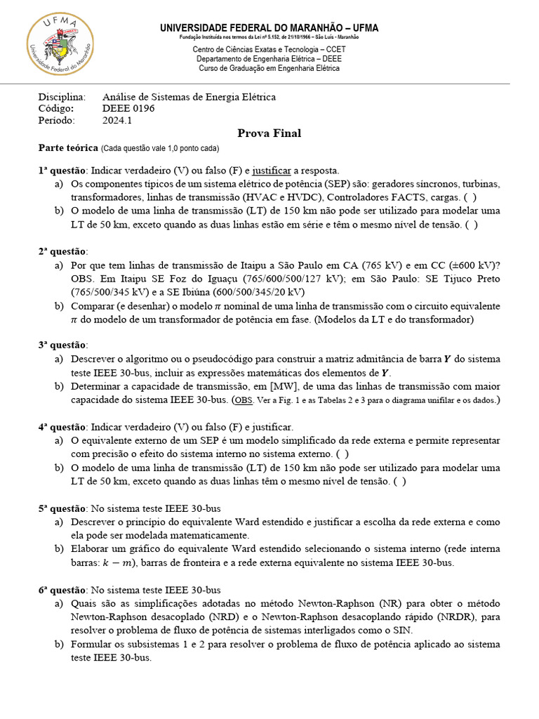Prova final-DEEE0196-ASEE-2024.1 | PDF