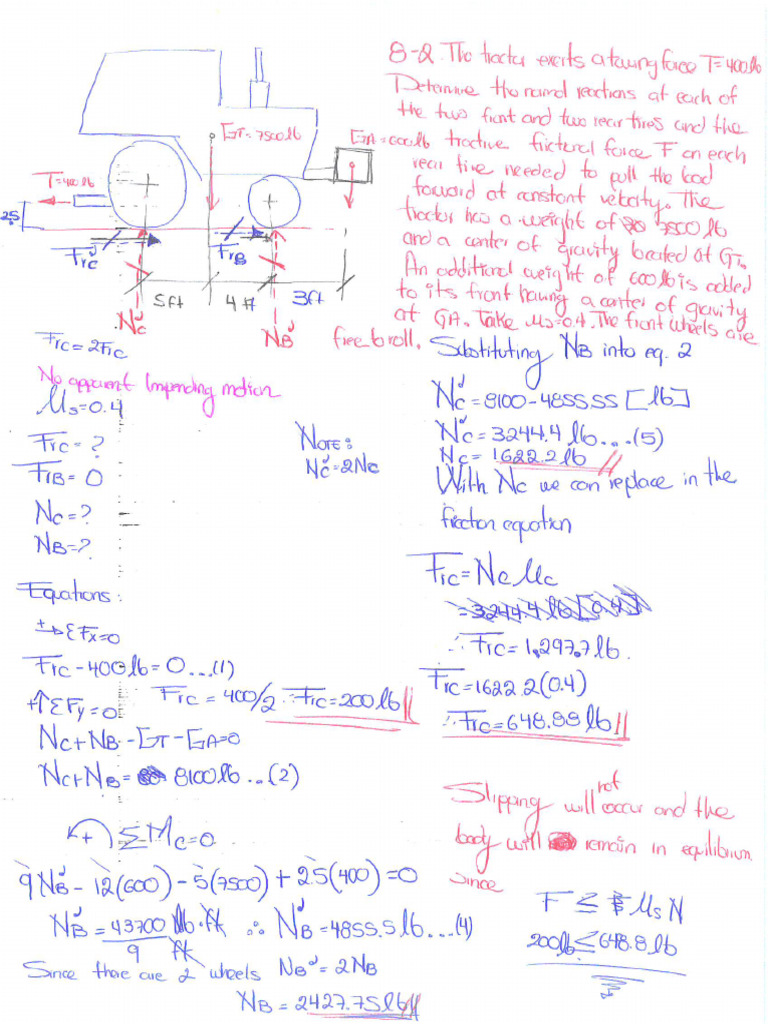 Hibbeler - Engineering Mechanics Statics - Chapter - 8 - P8-2 | PDF