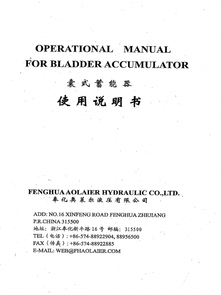 H19 Bladder Accumulator | PDF