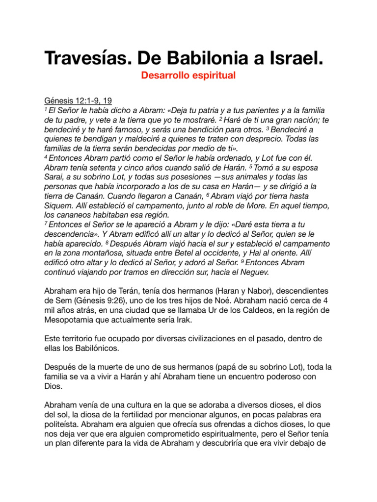 Desarrollo Espiritual 2 - Travesias de Babilonia A Israel | PDF
