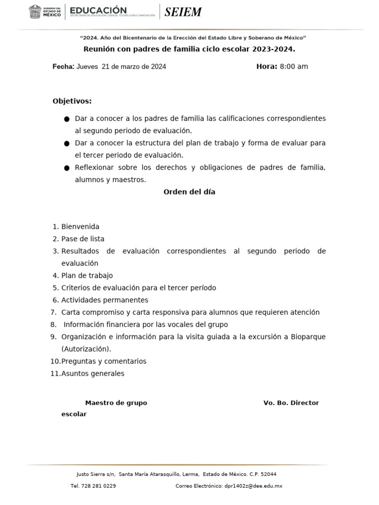 Reunion y Excursion | PDF