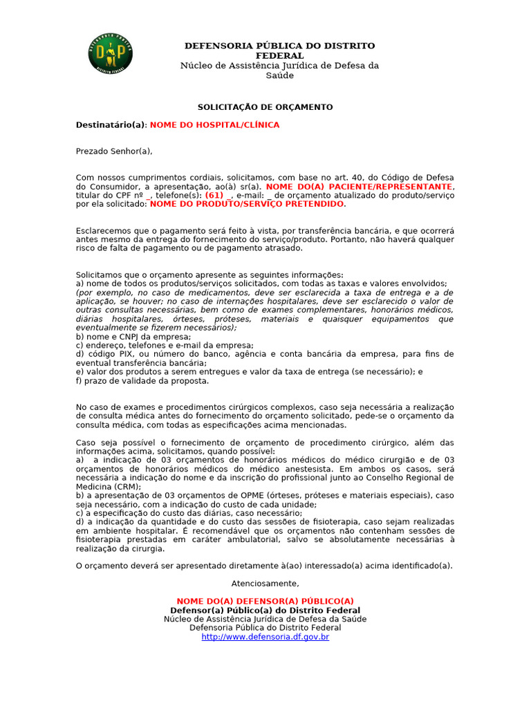 Modelo de Oficio Solicitacao de Orcamento | PDF