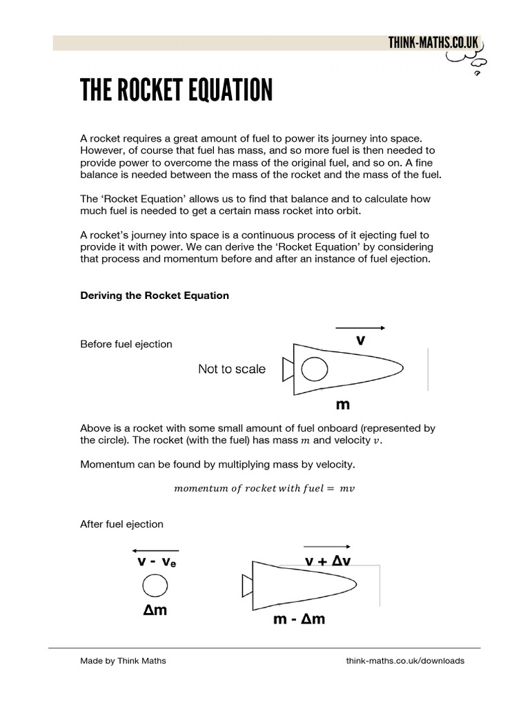The Rocket Equation - 1 | PDF