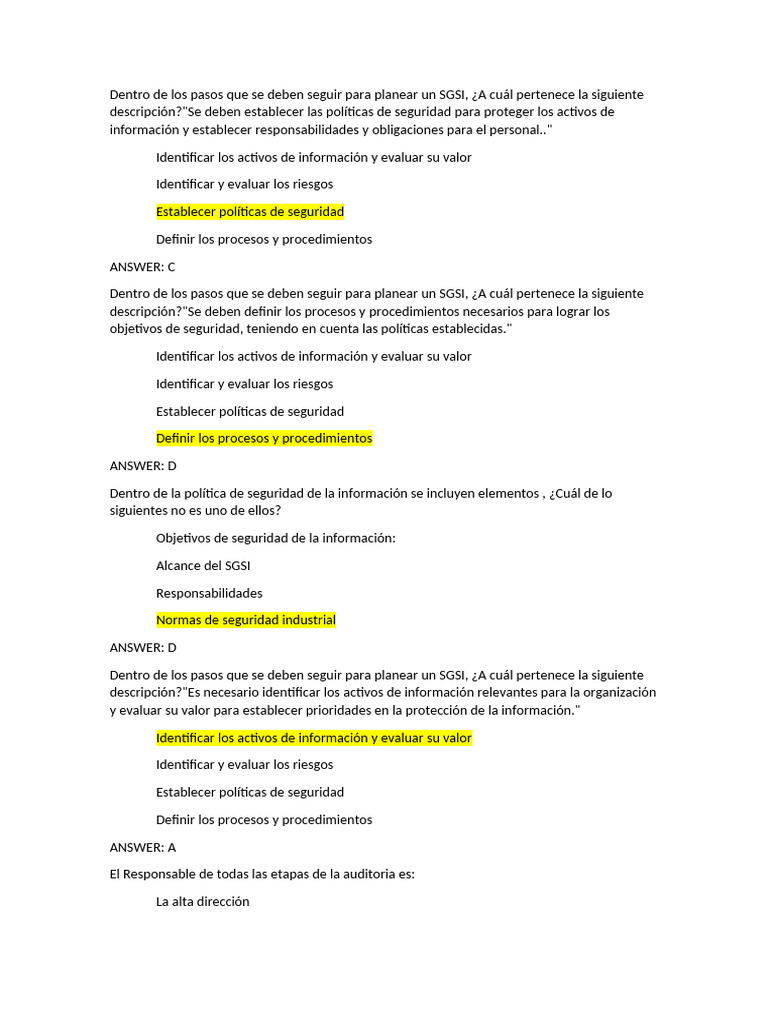 Dentro de Los Pasos Que Se Deben Seguir para Planear Un SGSI | PDF