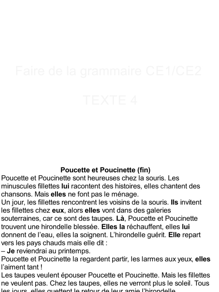 Ce1 Ce2 Texte 4 Tableau | PDF