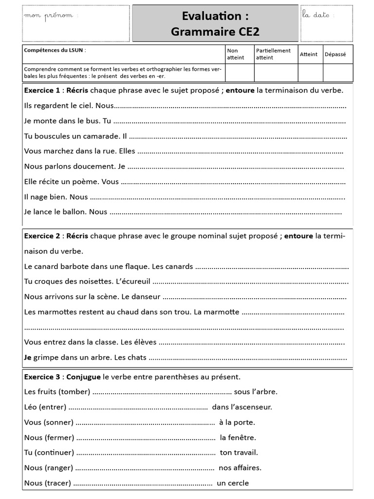 Éval Ce2 4 | PDF