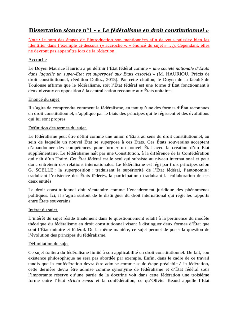 Modèle de Dissertation Séance | PDF