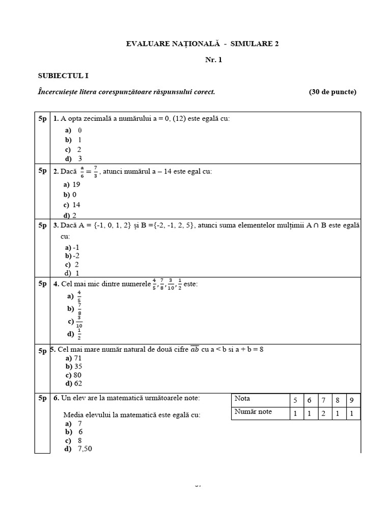 Xev Nat 2023 p1 | PDF