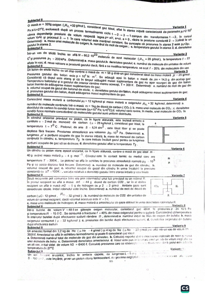 Fizica Bac Termodinamica Sub 2 | PDF