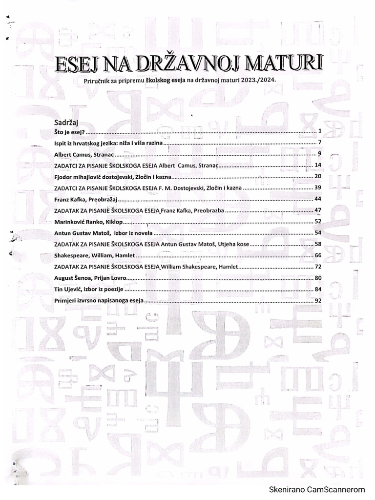 Hrvatski Esej 2023 - 2024 | PDF
