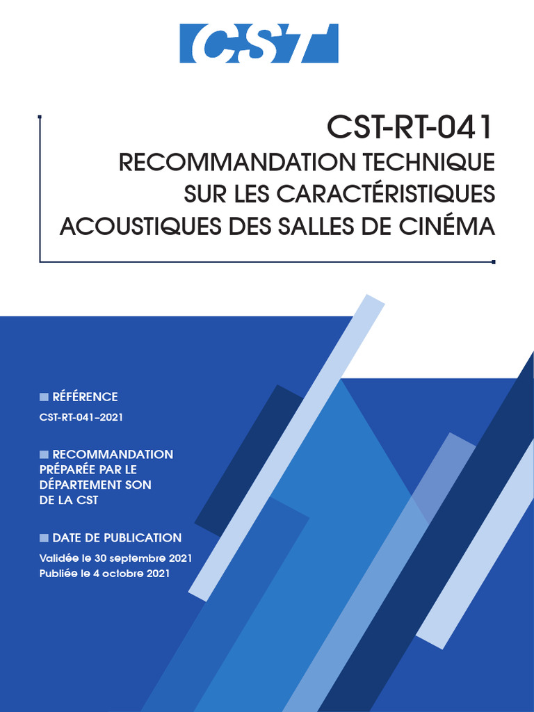 CST-RT-041 (Acoustique Des Salles) | PDF