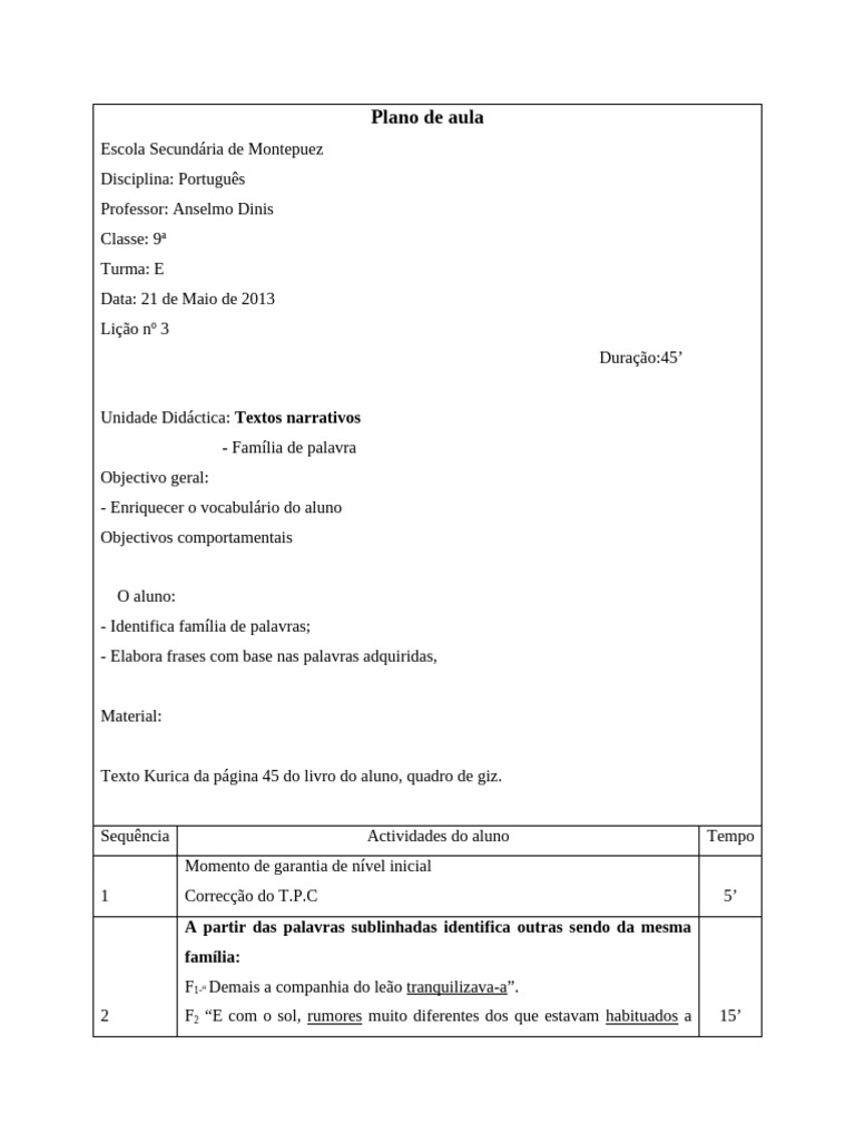 Plano de Aula3 | PDF