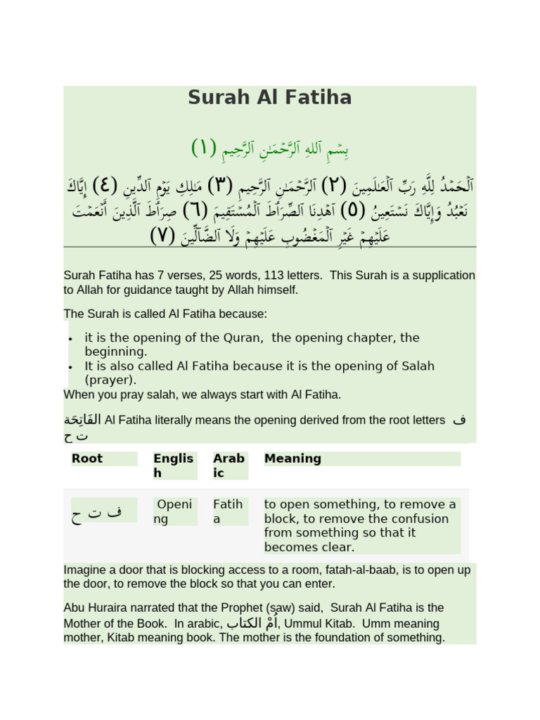 Study Notes For Word Analysis of Quran Lesson 5 | PDF