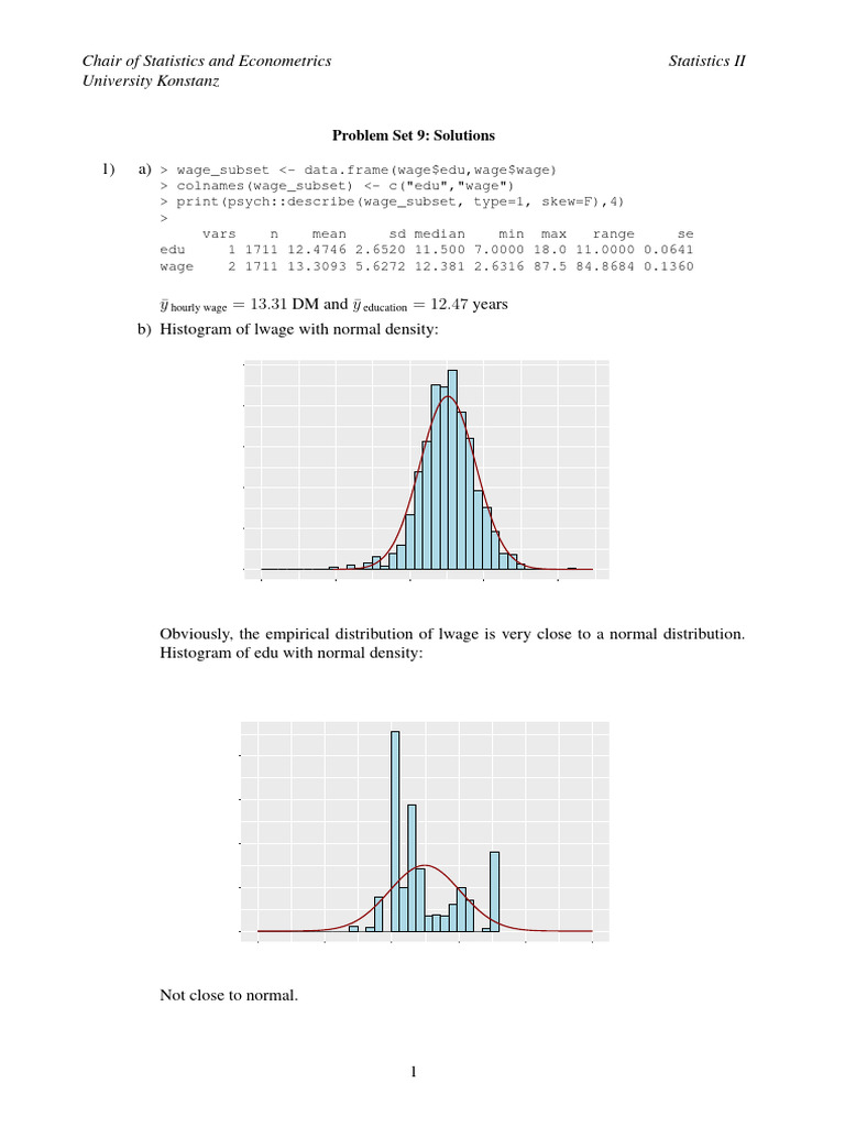 Problem Set 9 - Solutions | PDF