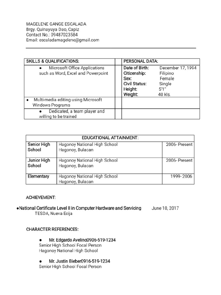 Format Resume | PDF