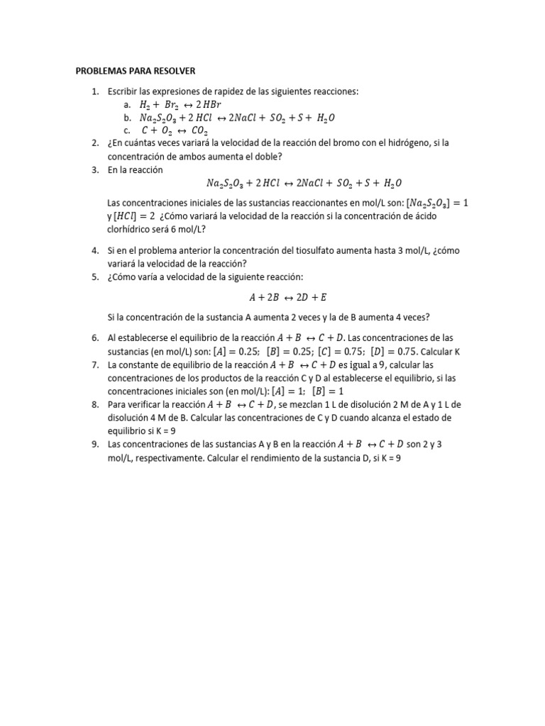 Problemas para Resolver | PDF