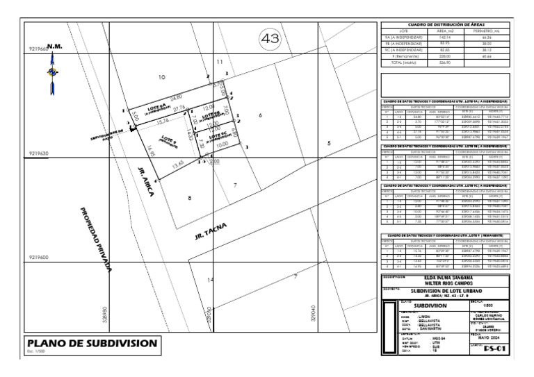 Plano de Subdivisión-SUBDIVISION | PDF | Geodesia | Cartografía