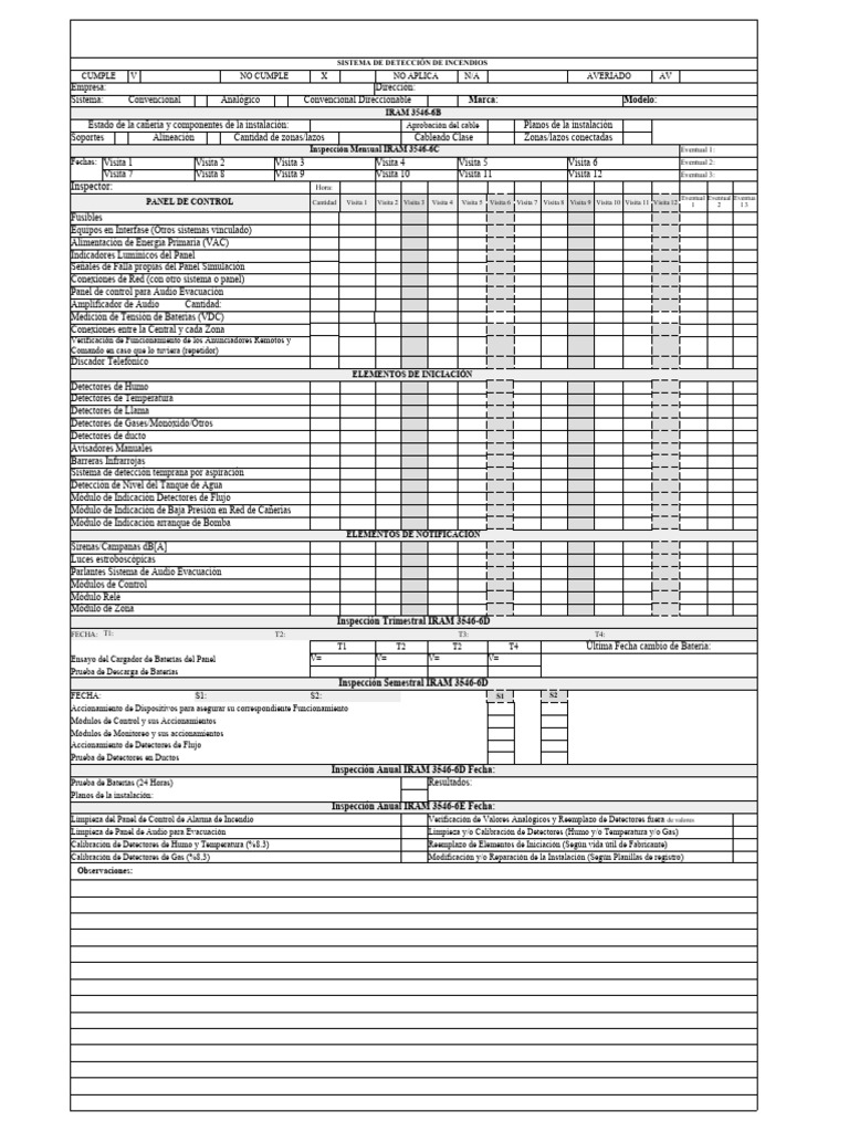 Planilla IRAM 3546 | PDF