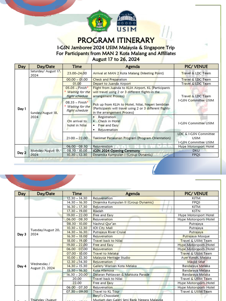 Program Itinery Igsn 2024 Revised11 | PDF