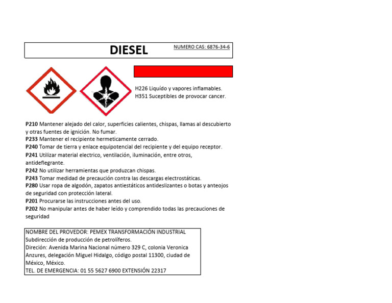 Seguridad en el Manejo de Diesel HDS | PDF