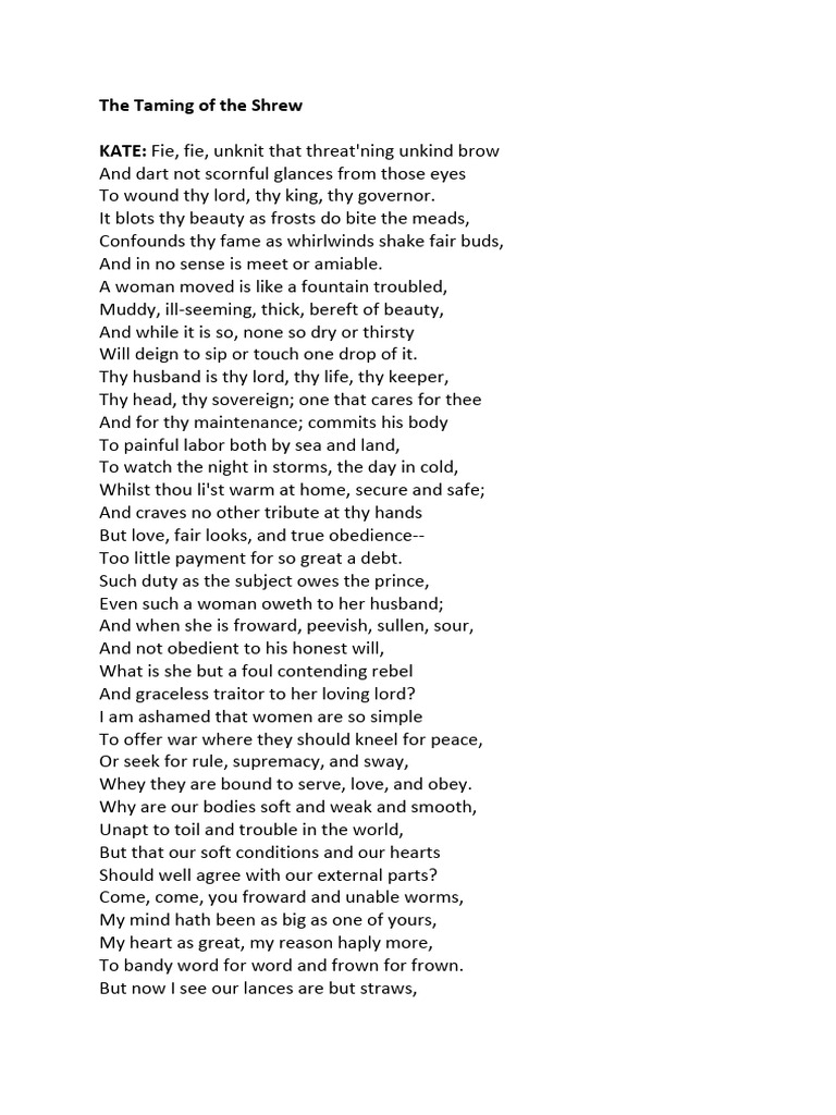 Shakespeare Female Monologues | PDF