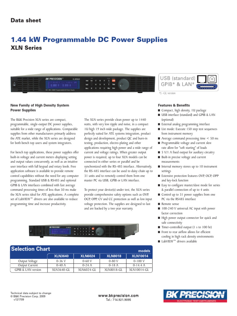 BK XLN Series Datasheet | PDF