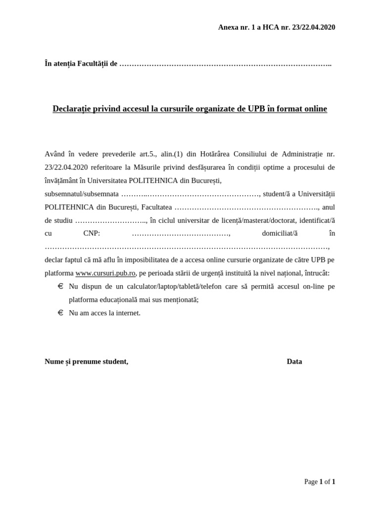 7 - Anexa-Nr - 1 - H - 23-22 04 20201 | PDF
