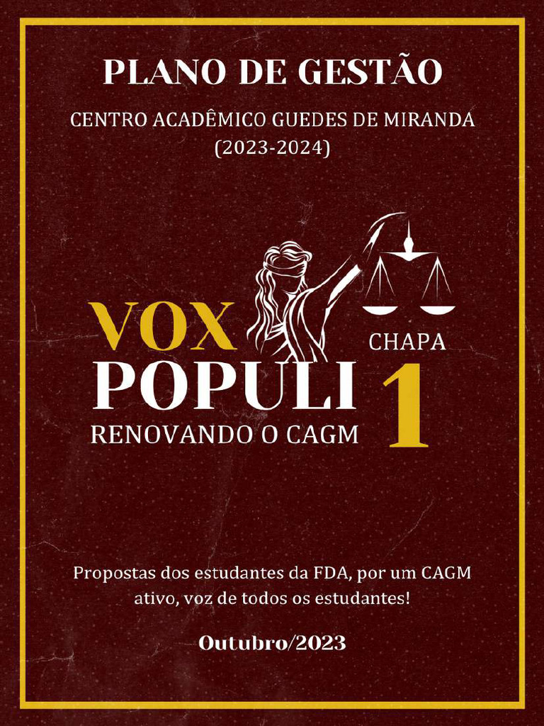 PLANO DE GESTÃO CAGM 2023-2024 - Completo | PDF