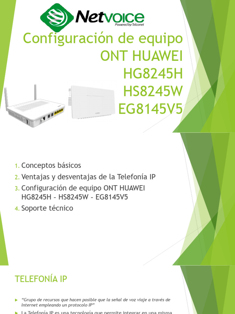 Capacitacion_netvoice- Ont Huawei Hg8245h - Hs8245w | PDF