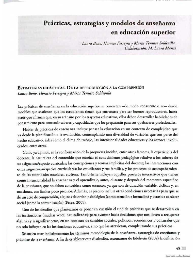CAP 4 Prácticas, Estrategias y Modelos de Enseñanza en La Educación Superior | PDF