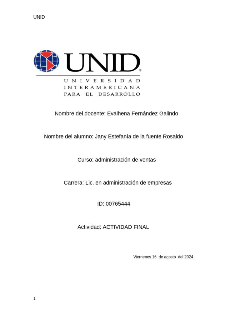 Act, Final - Jany - Estefania - de La Fuente - Rosaldo. | PDF