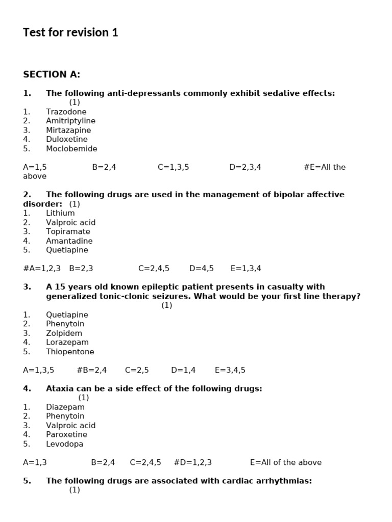 Test For Revision 1 | PDF