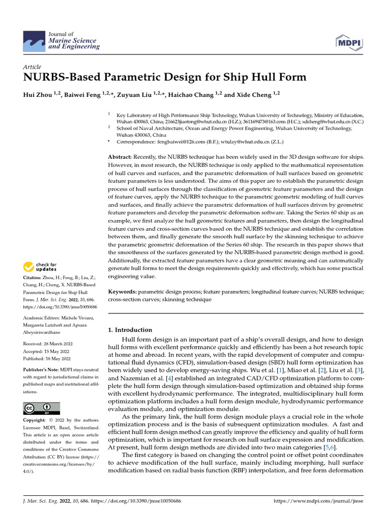 NURBS-Based Parametric Design for Ship Hull Form | PDF
