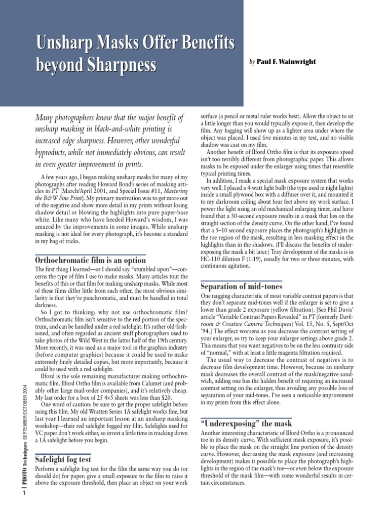 Unsharp Masking | PDF