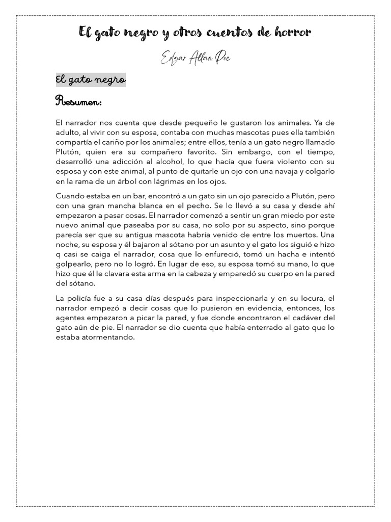 El Gato Negro Edgar Allan Poe Pdf